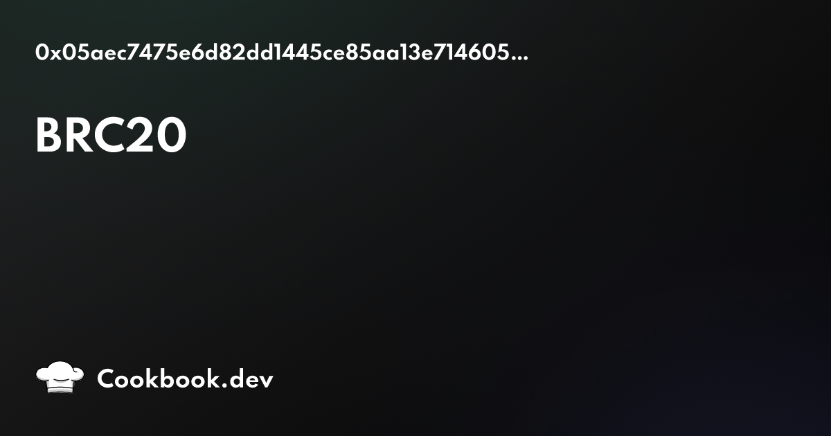 BRC20 on Cookbook